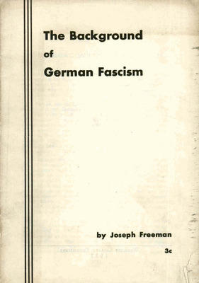 "The background of German fascism" by Joseph Freeman