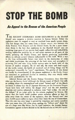 "Stop the bomb: An appeal to the reason of the American people" by ...